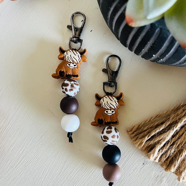 Highland Cow Keychain - Etsy