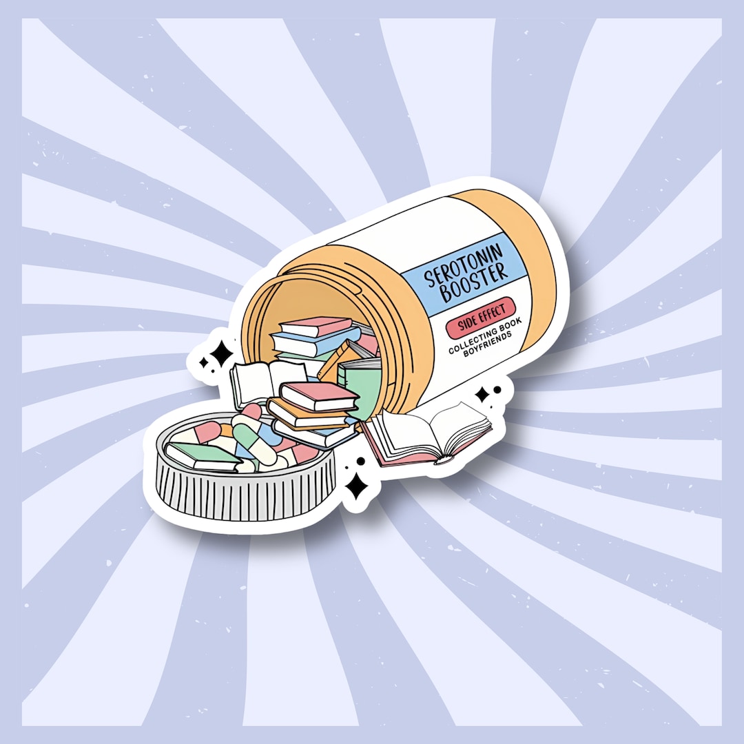 Serotonin Book Booster Sticker | Collecting Book Boyfriends | Mental ...