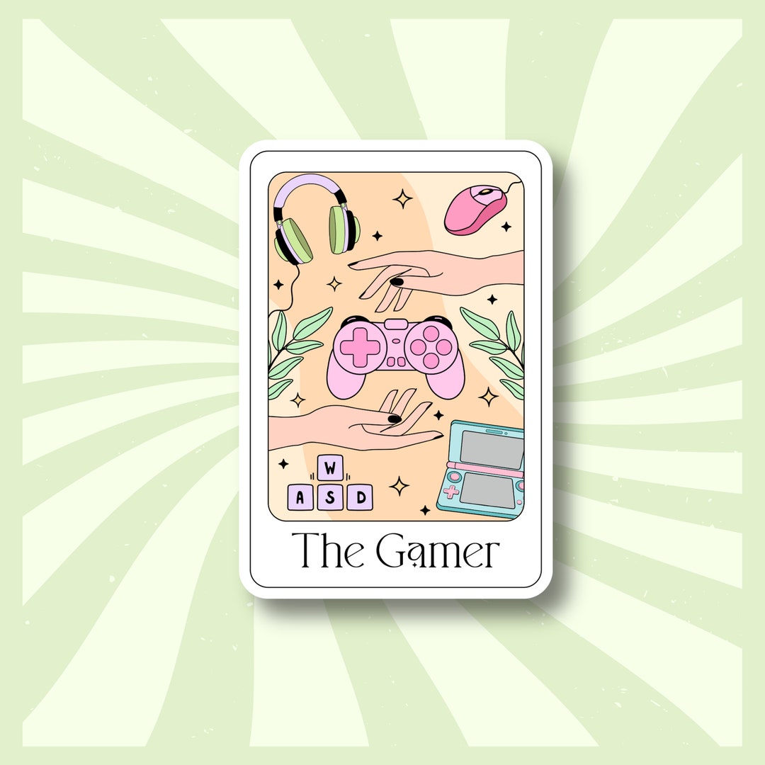 The Gamer Tarot Card Sticker | Video Game Gift for Him or Her | Video ...