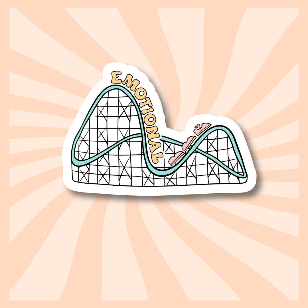 Emotional Roller Coaster Sticker | Mental Health Sticker | Amusement ...