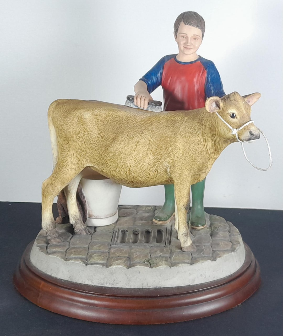 Border Fine Arts Boy Washing Calf Figure - Etsy