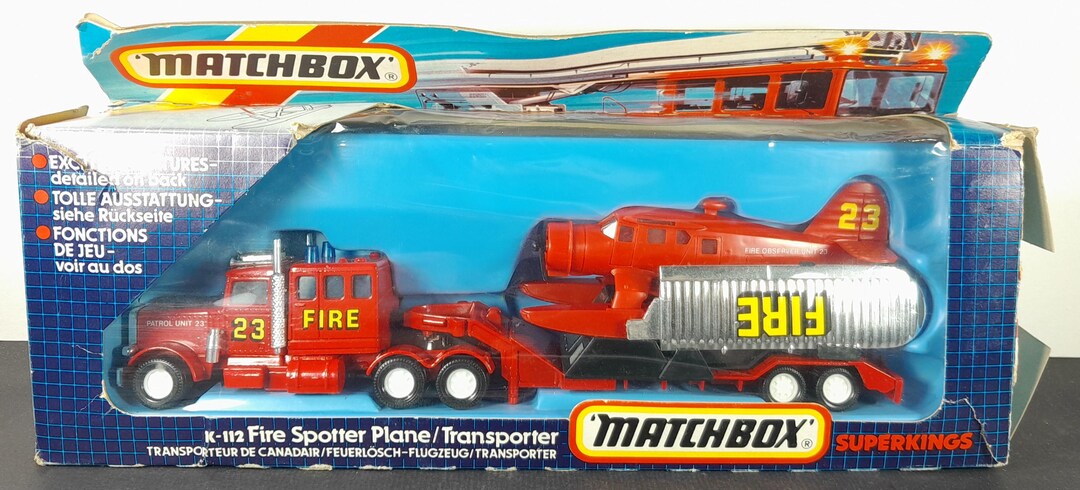 Boxed Matchbox Superkings Fire Spotter Plane Transporter - K-112 (1514 ...