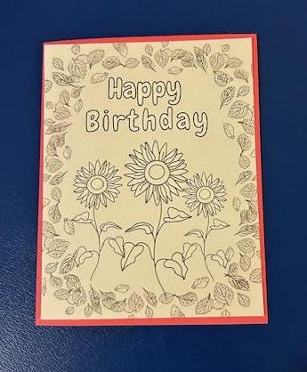 Happy Birthday Card Front or Coloring Sheet for a Fall Birthday - Etsy