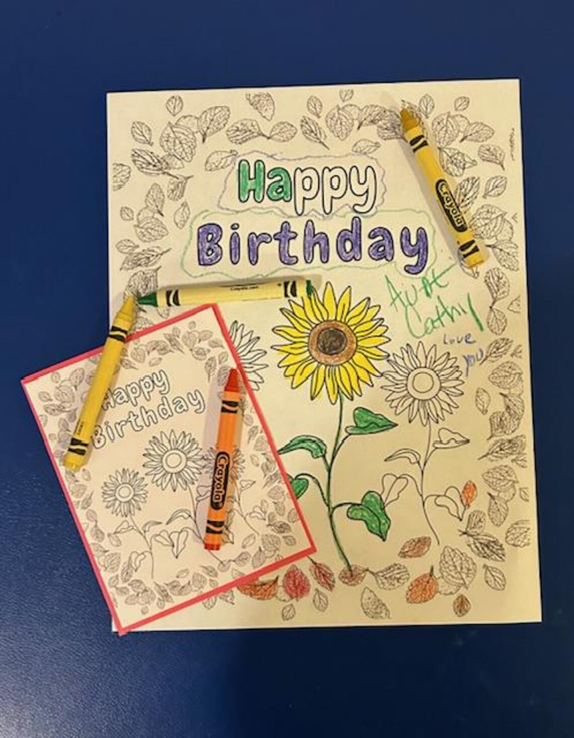 Happy Birthday Card Front or Coloring Sheet for a Fall Birthday - Etsy