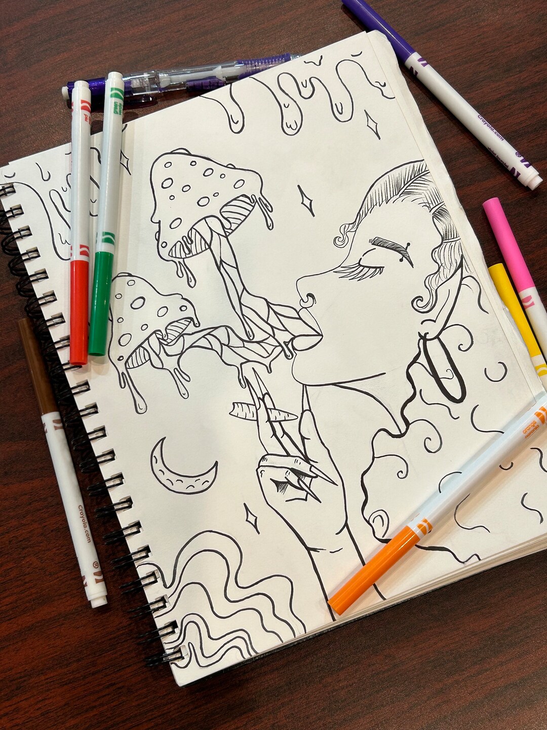 420 Stoner Girl Instant Download Adult Coloring Page - Etsy