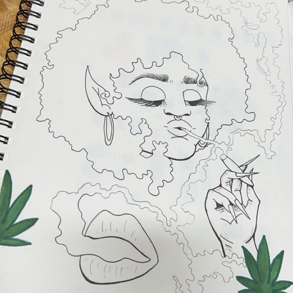 Marijuana Coloring - Etsy