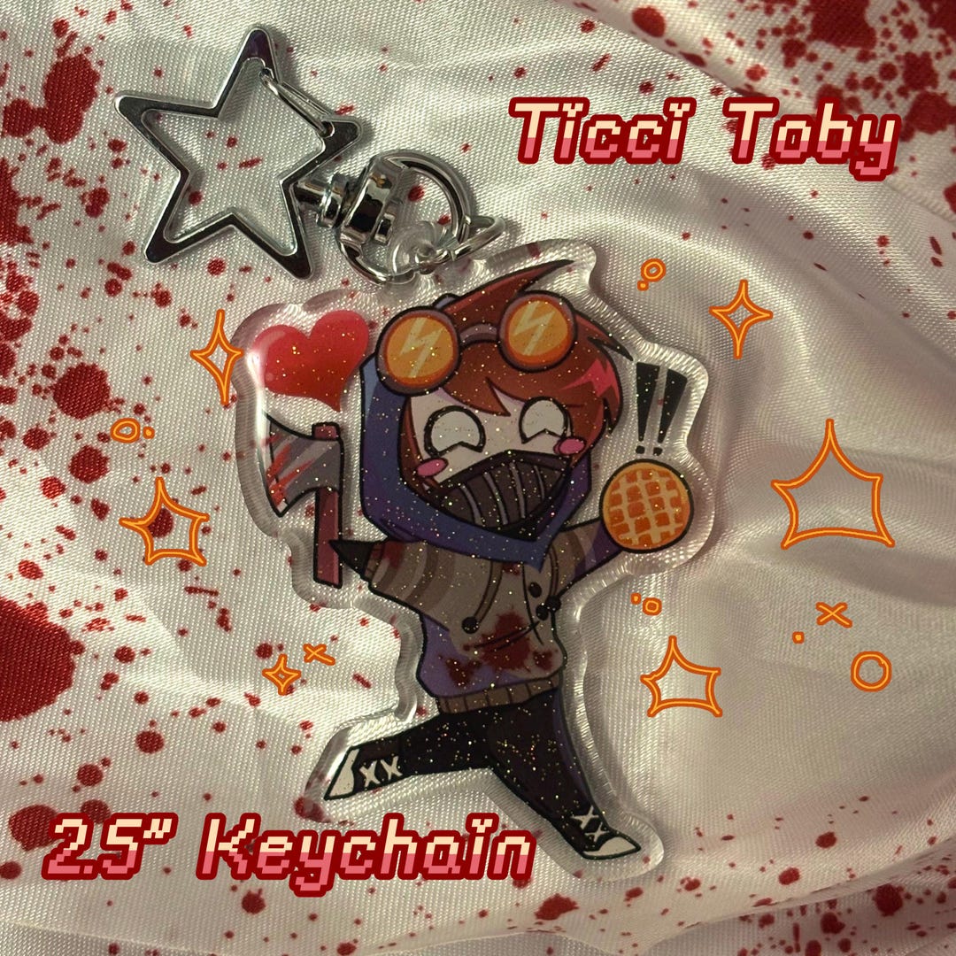 Ticci Toby Keychain | 2.5 Inch Double Sided Glitter | Creepypasta ...