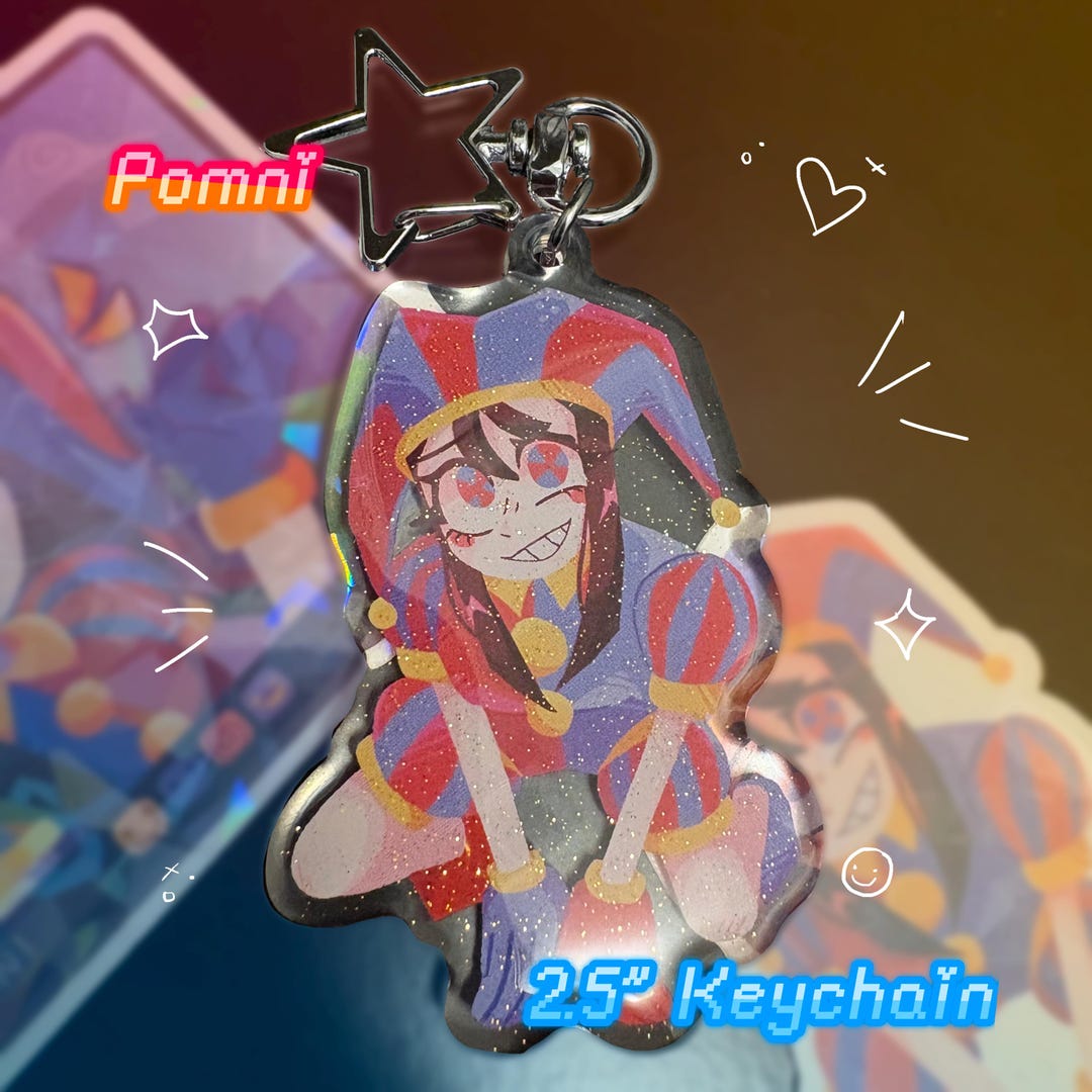Pomni Keychain | the Amazing Digital Circus | 2.5 Inch TADC One-sided ...