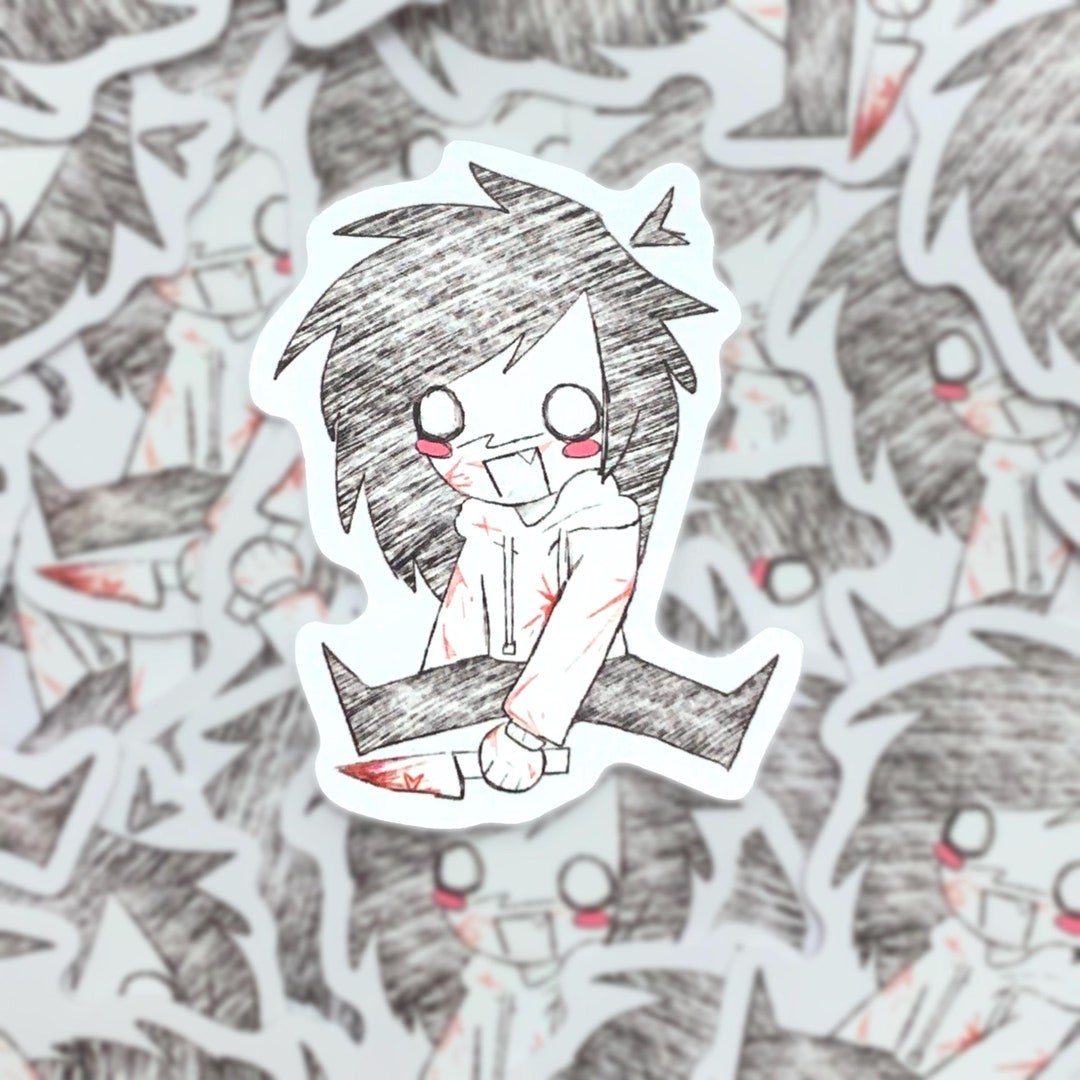 Jeff the Killer Sticker | Creepypasta | 2" Die Cut Matte Vinyl Sticker ...