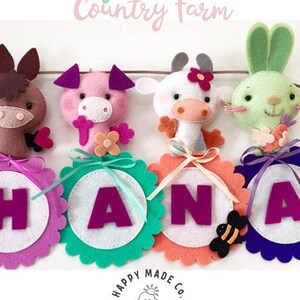 Country Farm Name Banner, Barnyard Animal Theme, Custom Personalized ...