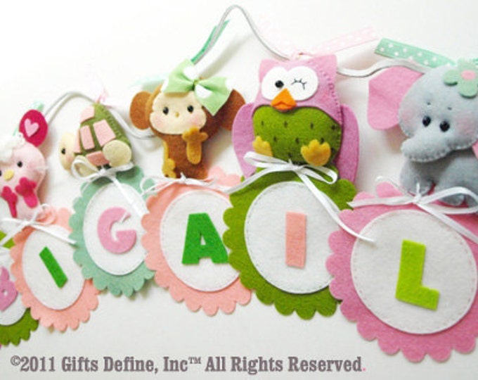 4-letter Personalized Fun Animals NAME BANNERAMA Wall Art - Etsy