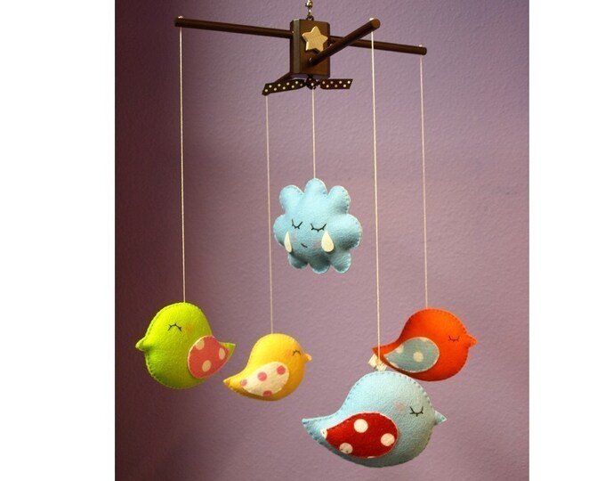 BIRD PARADE Custom Deco Mobile Modern Decorative Mobile Hand-crafted ...