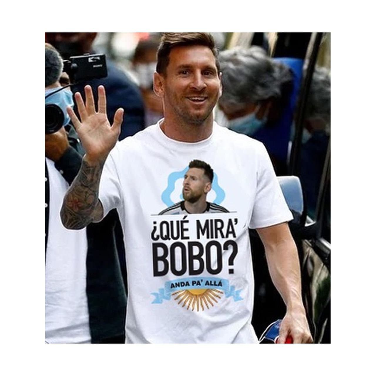Qu Miras Bobo Meme Shirt, World Cup 2022 Lionel Messi Argentina Soccer ...