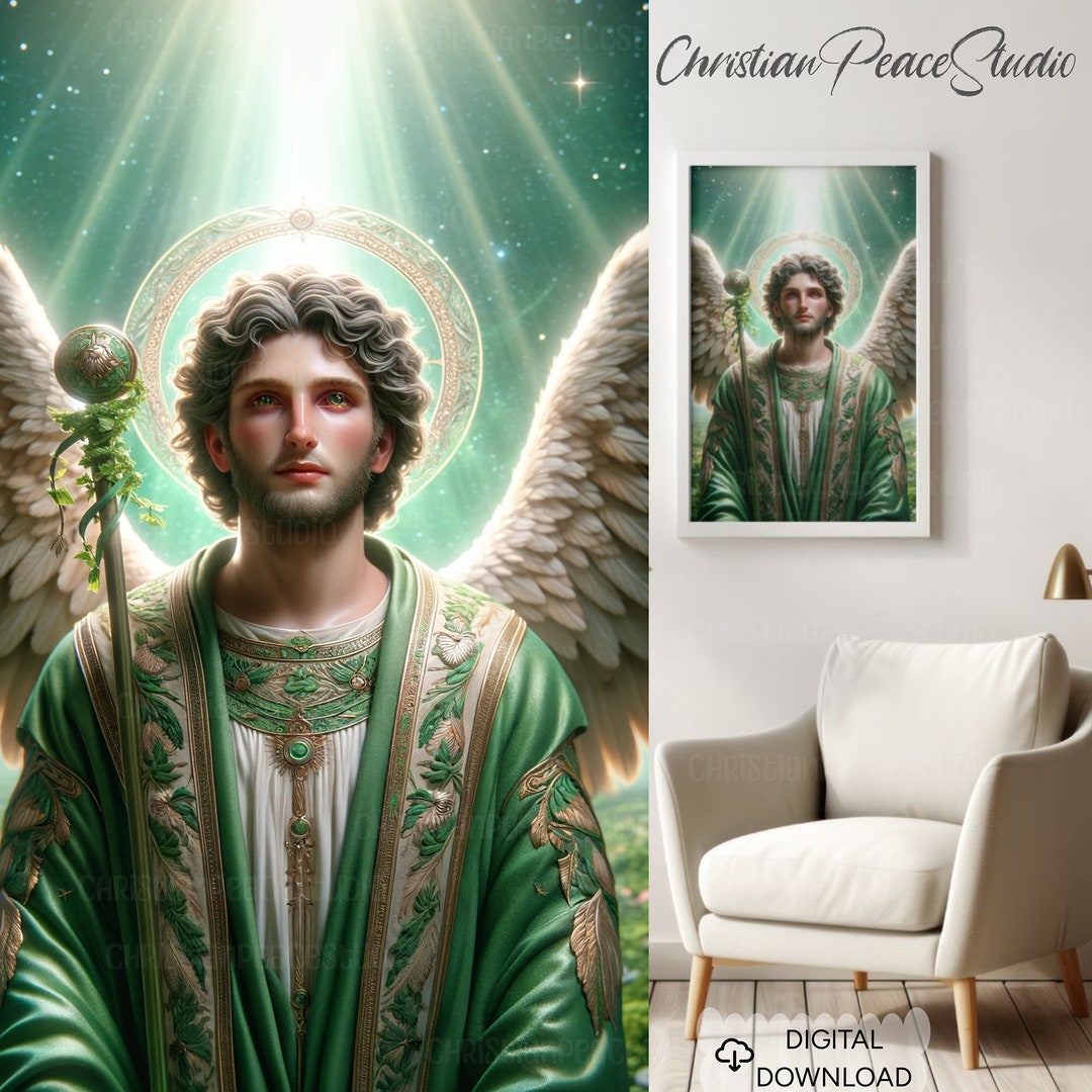 Archangel Raphael, Printable Art for Christian Home Decor Spiritual ...