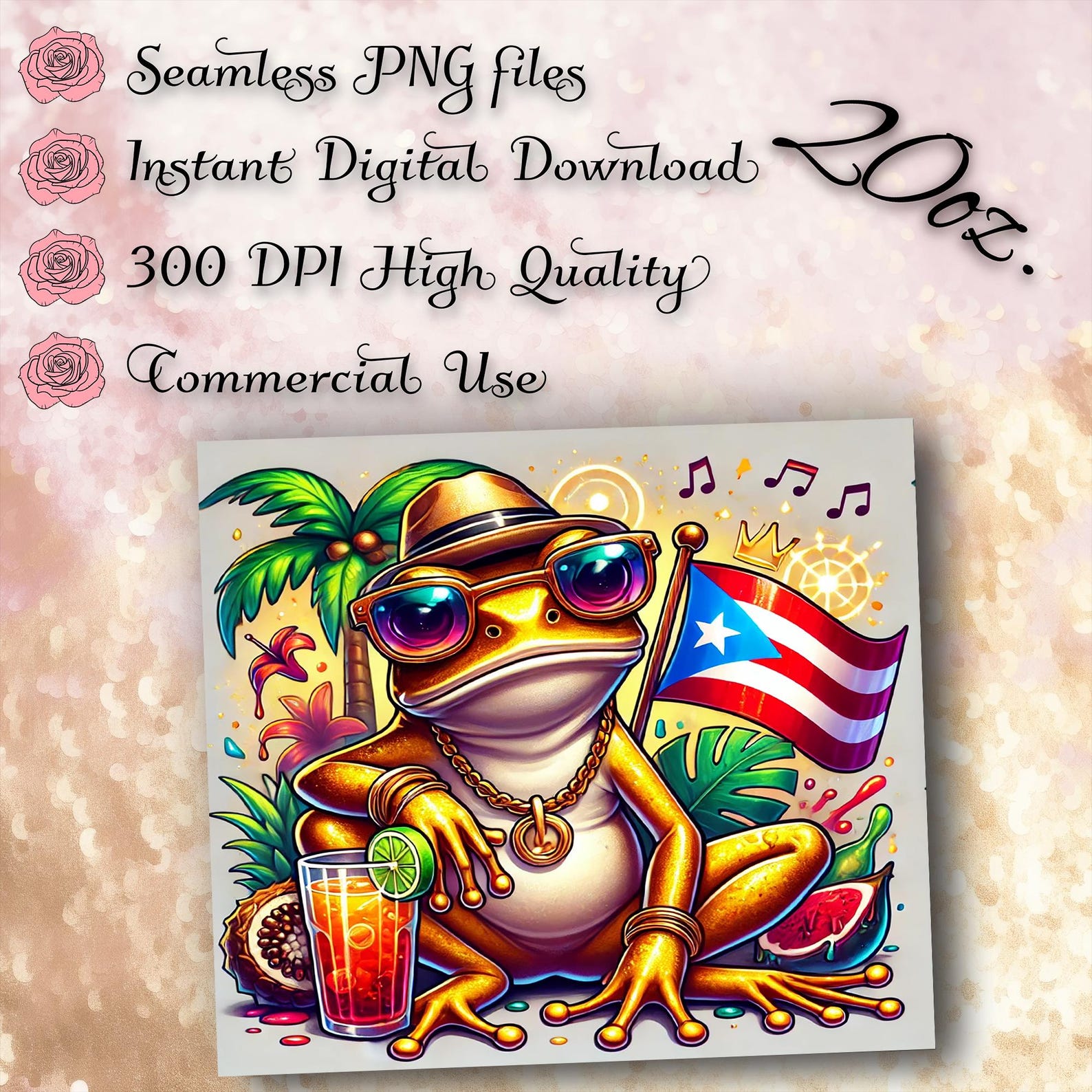 Puerto Rico Tumbler Wrap 20oz PNG Seamless Puerto Rico Flag Tumbler ...