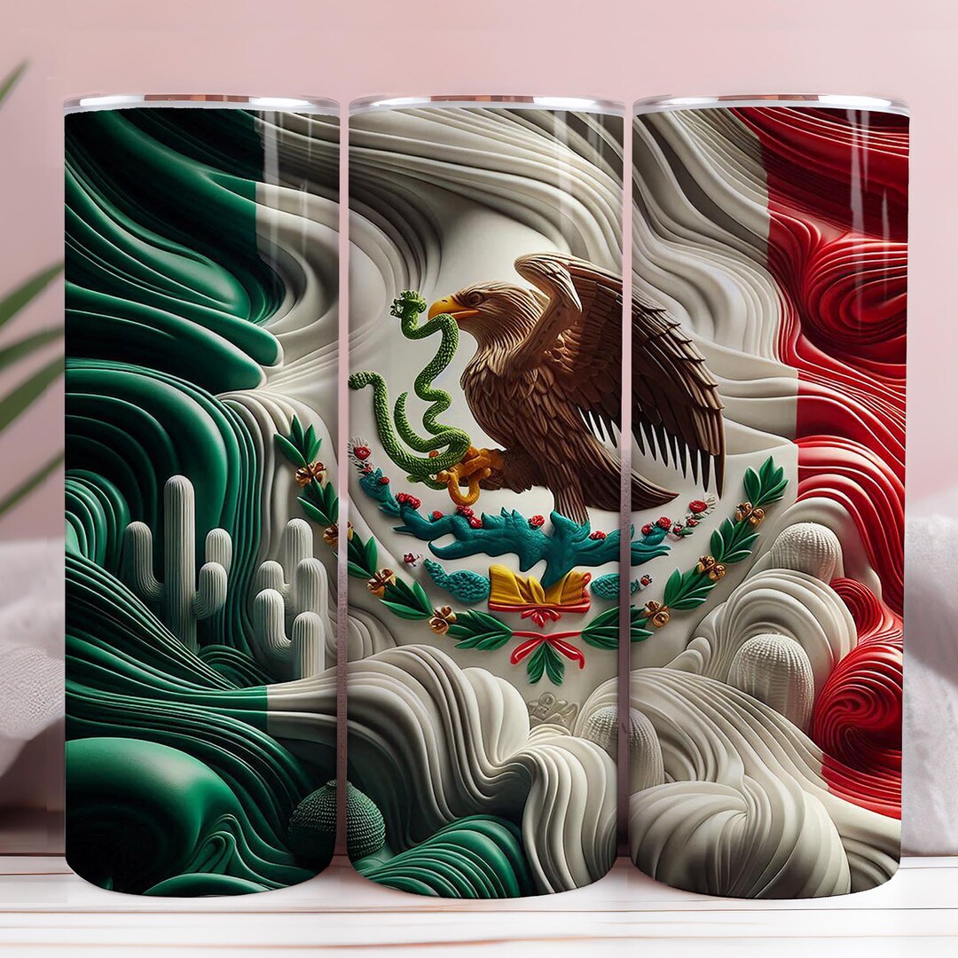 Mexican Flag Eagle PNG Mexico Tumbler Wrap Sublimation Seamless Design ...