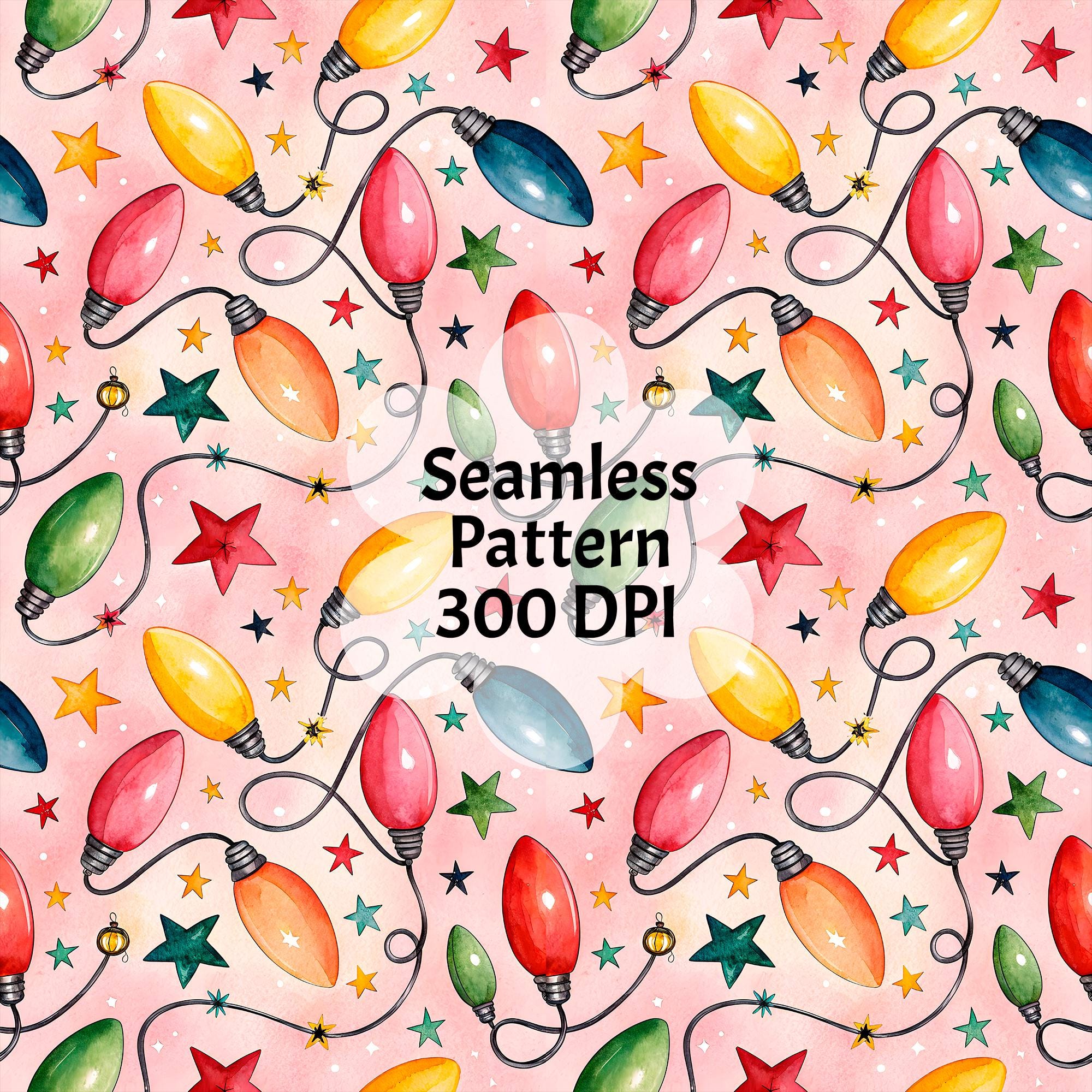 Pink Christmas Light Seamless Pattern Coquette Girly Seamless Digital ...