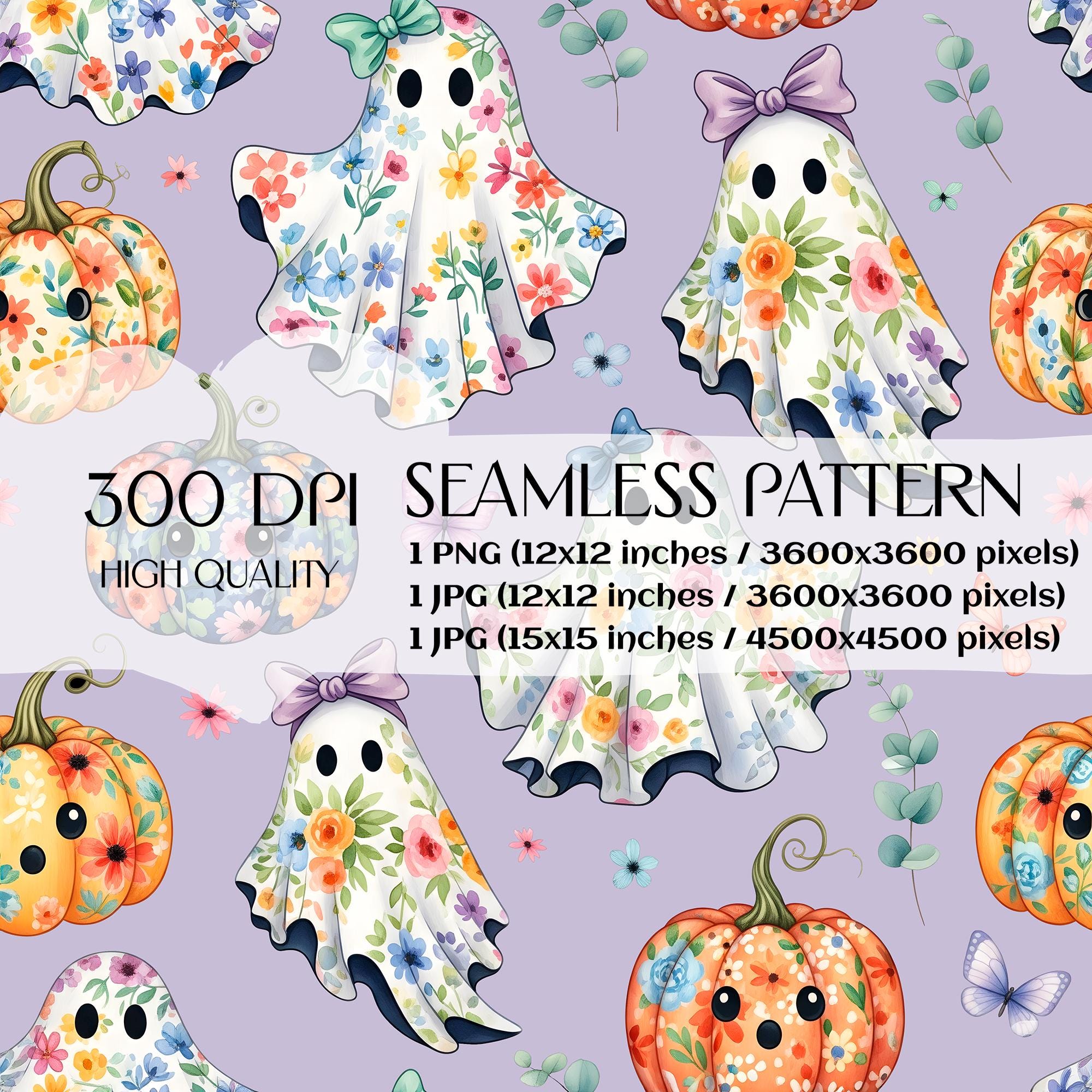 Floral Purple Pink Girly Halloween Seamless Pattern Repeat Coquette ...