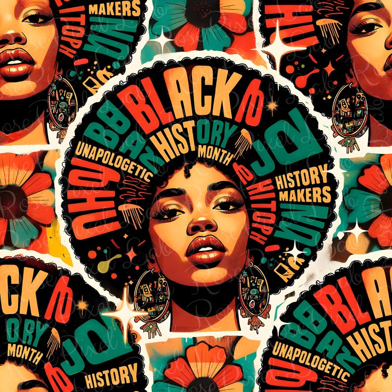 Black History Month Seamless Pattern Repeat Digital Paper Instant ...