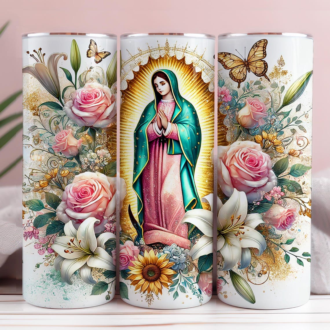 Virgin Mary Tumbler Wrap, Floral Virgencita PNG (digital Download) - Etsy