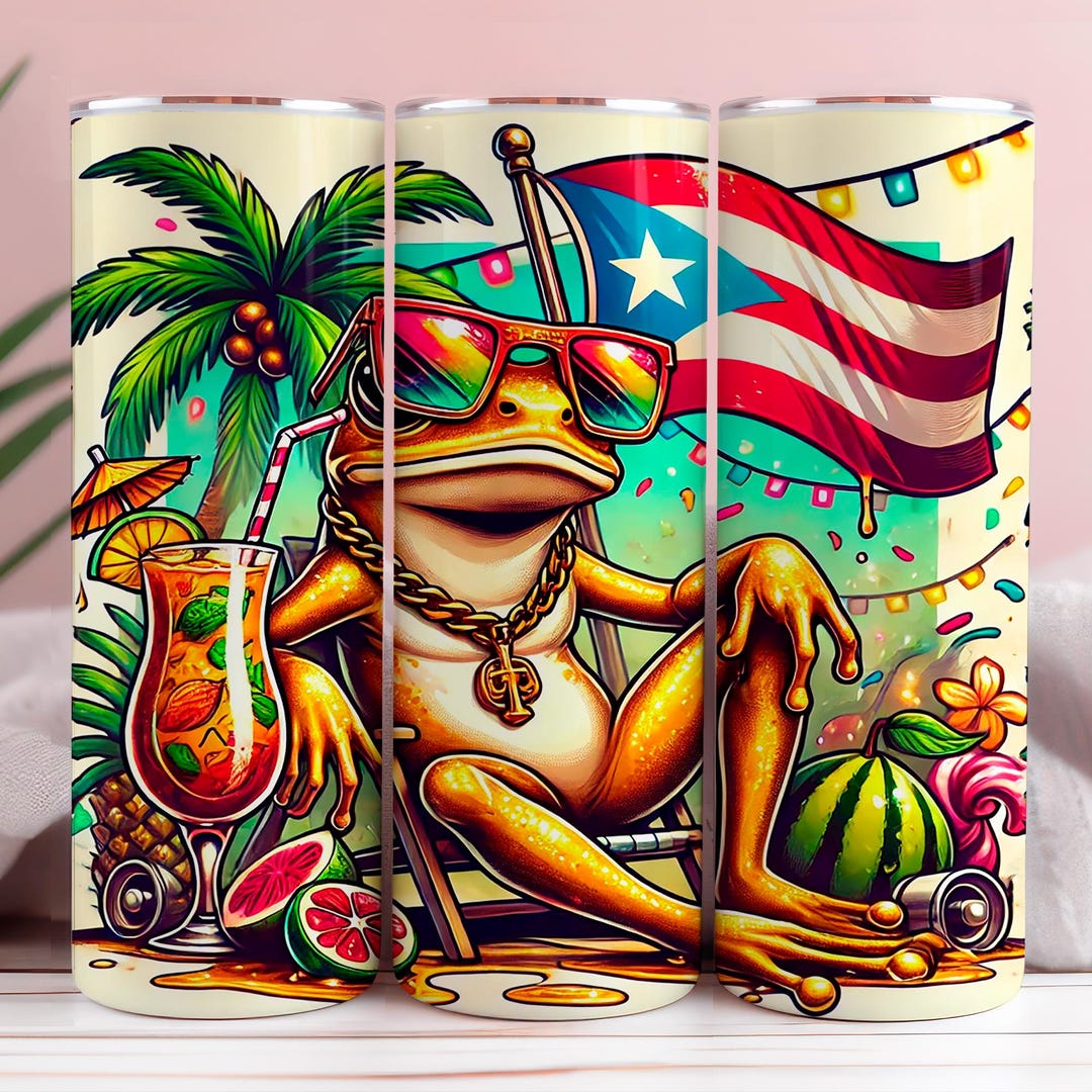Puerto Rico Tumbler Wrap 20oz PNG Seamless Puerto Rico Flag Tumbler ...