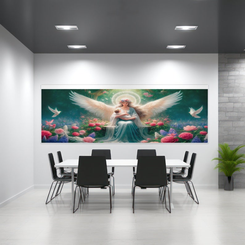 Angel & Dove Christian Wall Art: Heavenly Decor, Bible Scenes ...