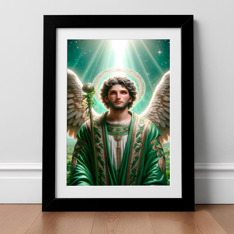 Archangel Raphael Printable Art Christian Home Decor Spiritual Wall Art ...
