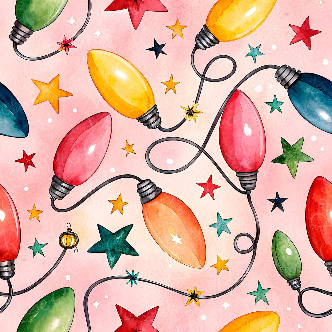Pink Christmas Light Seamless Pattern Coquette Girly Seamless Digital ...