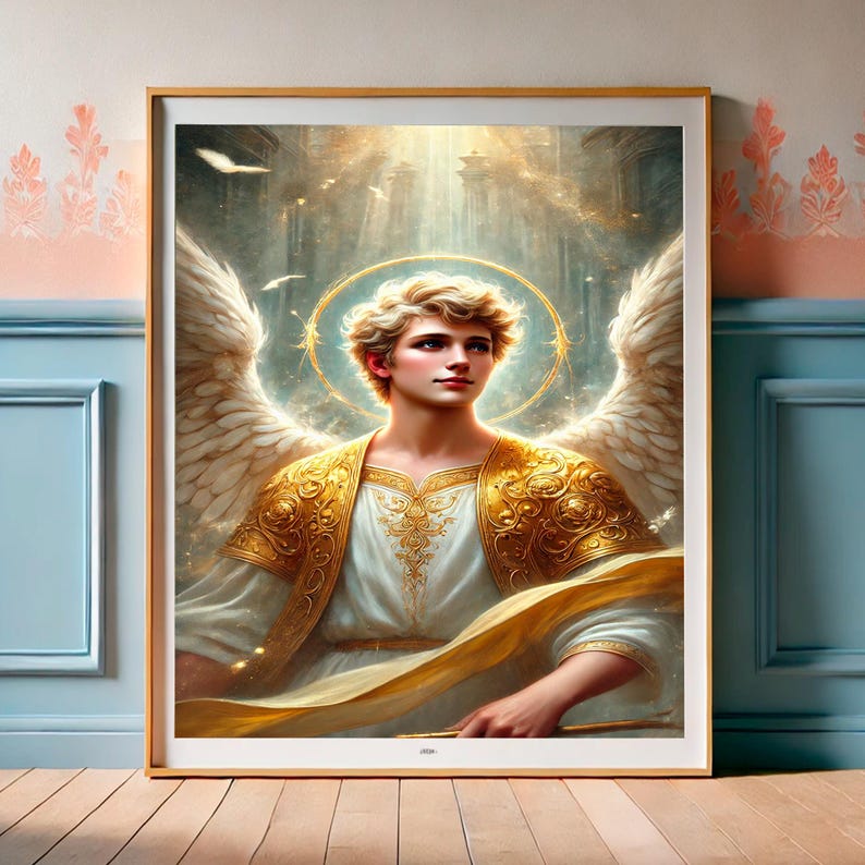 Angel Gabriel Printable, DIGITAL DOWNLOAD, St Gabriel, St. Gabriel Icon ...