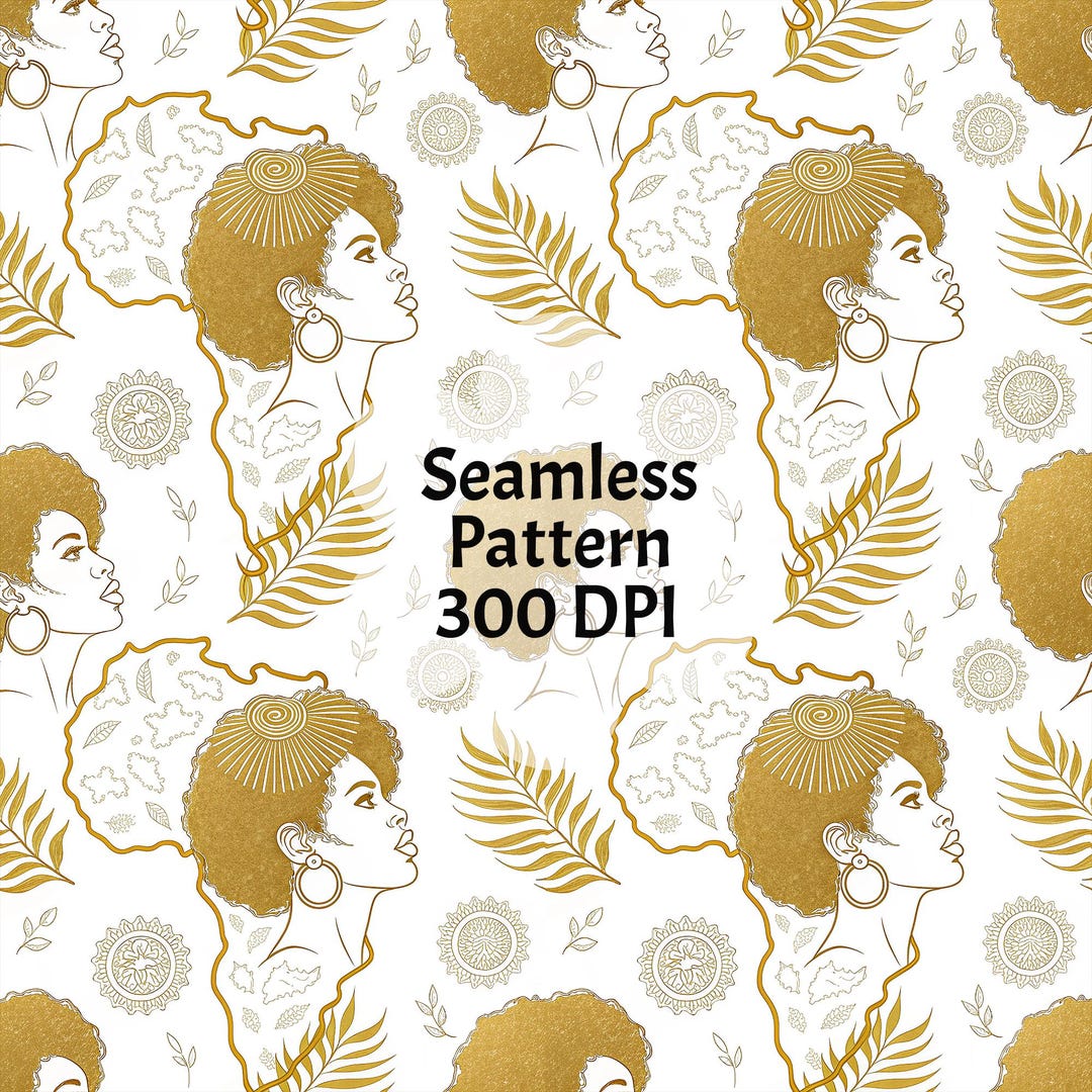 Juneteenth Gold Glitter Pink Black PNG JPG History Month Seamless File ...