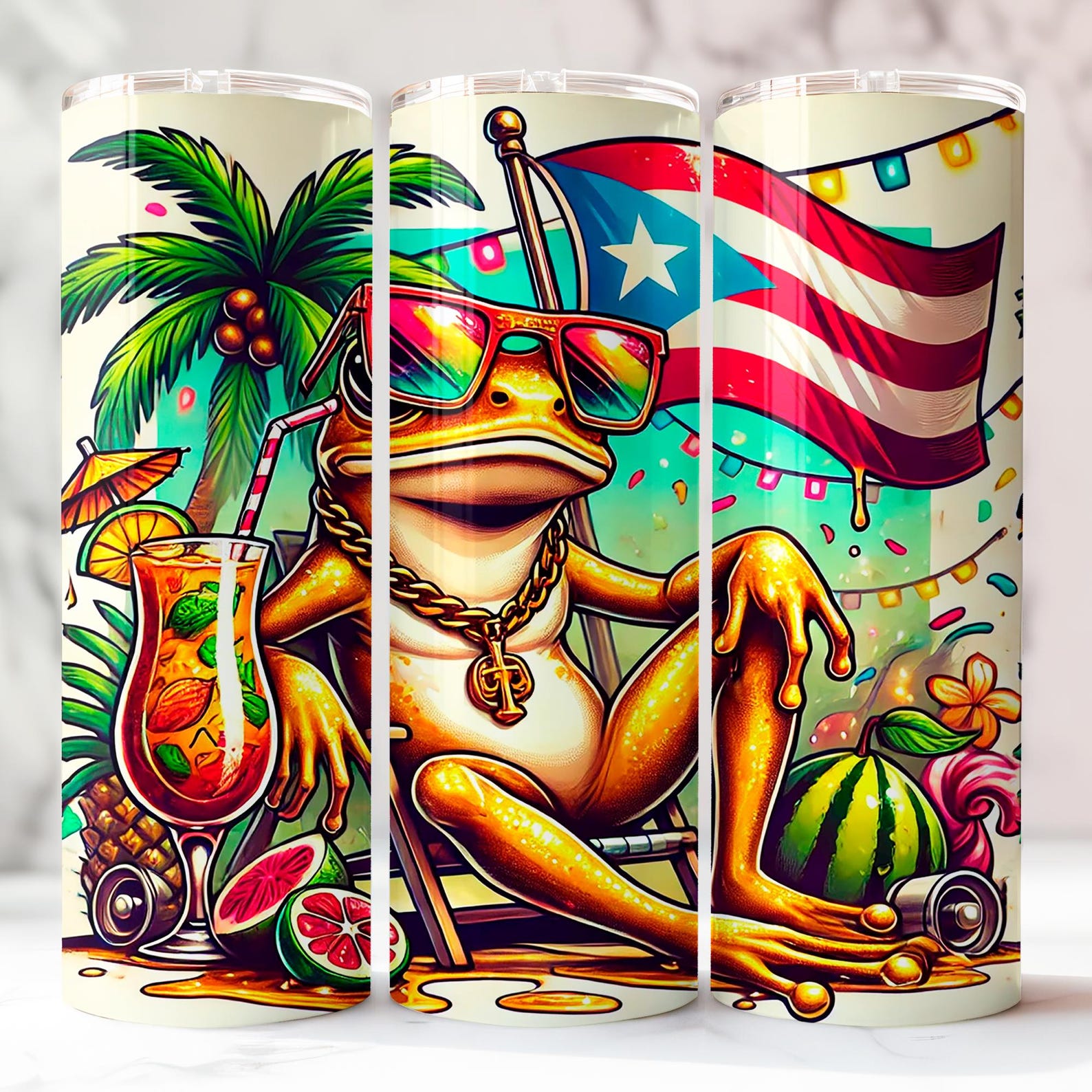 Puerto Rico Tumbler Wrap 20oz PNG Seamless Puerto Rico Flag Tumbler ...