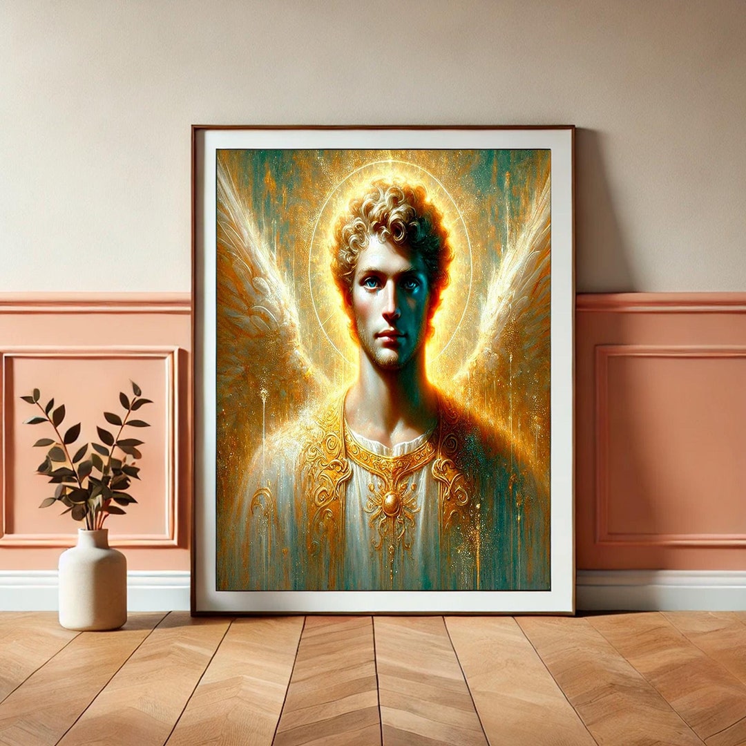 Michael Angel DIGITAL DOWNLOAD Angel Michael Oil Painting, Print Angel ...