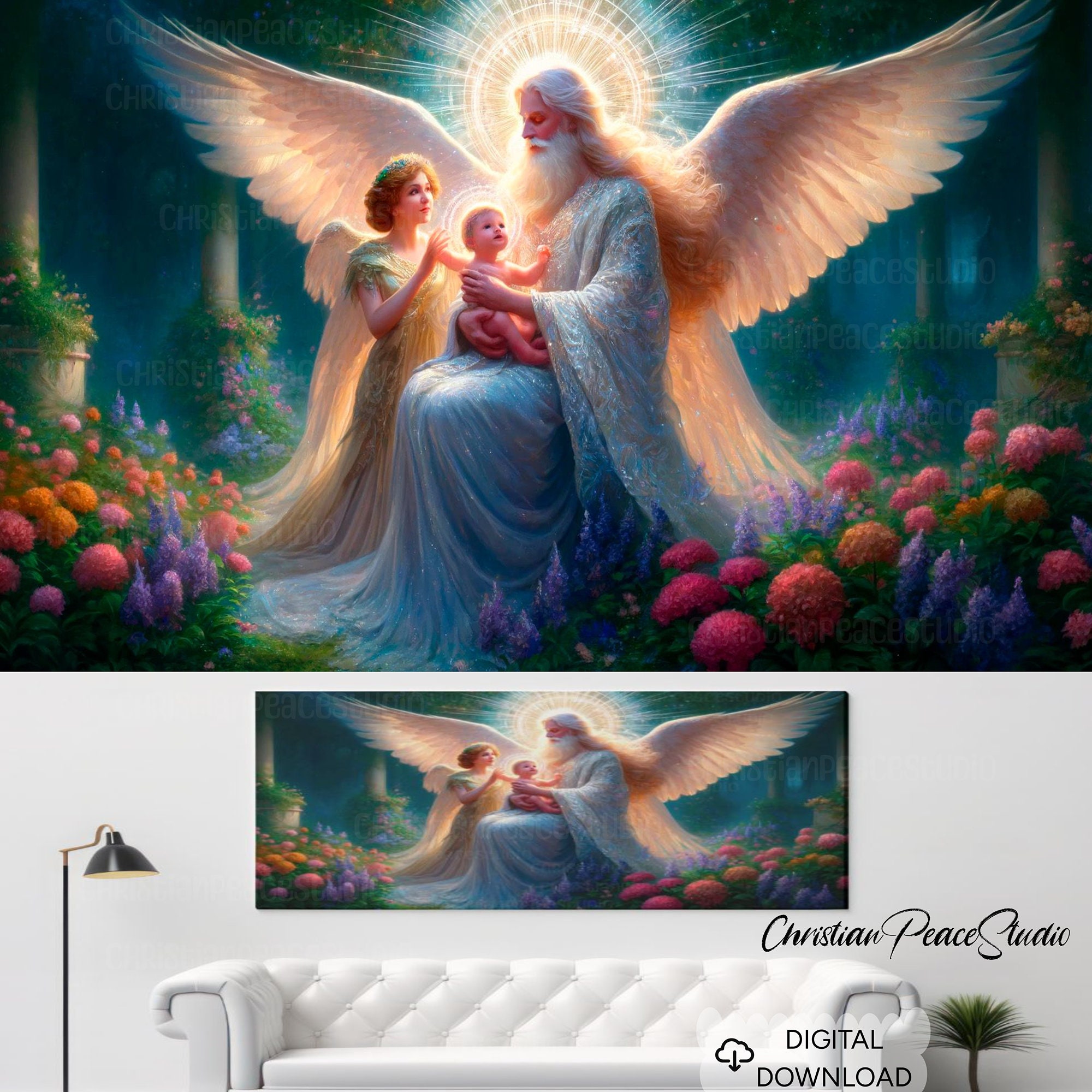 Biblical Angel Art Printable, Spiritual Decor, Christian Wall Art ...