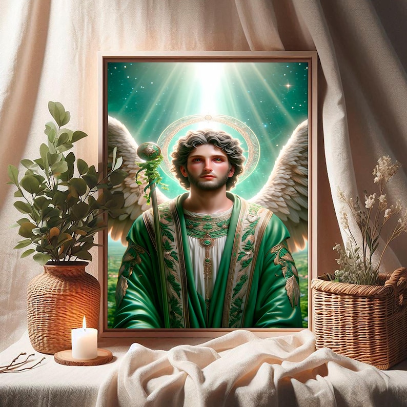 Archangel Raphael Printable Art Christian Home Decor Spiritual Wall Art ...