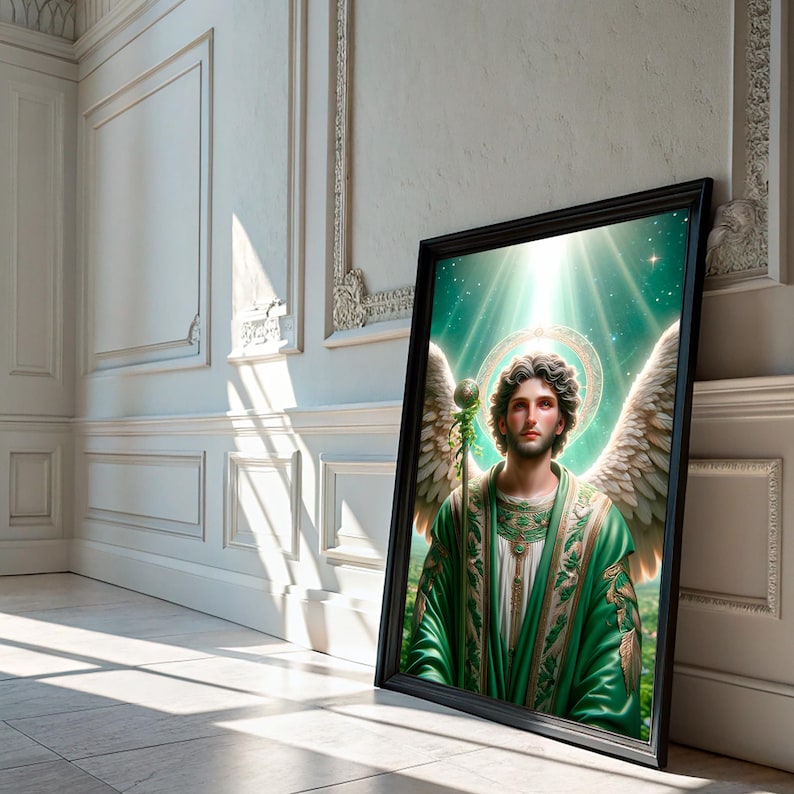 Archangel Raphael Printable Art Christian Home Decor Spiritual Wall Art ...