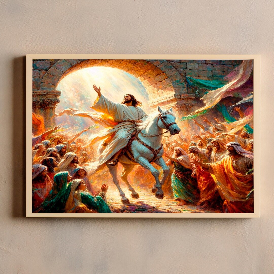 Triumphal Entry Into Jerusalem Print Palm Sunday Wall Art Christian ...