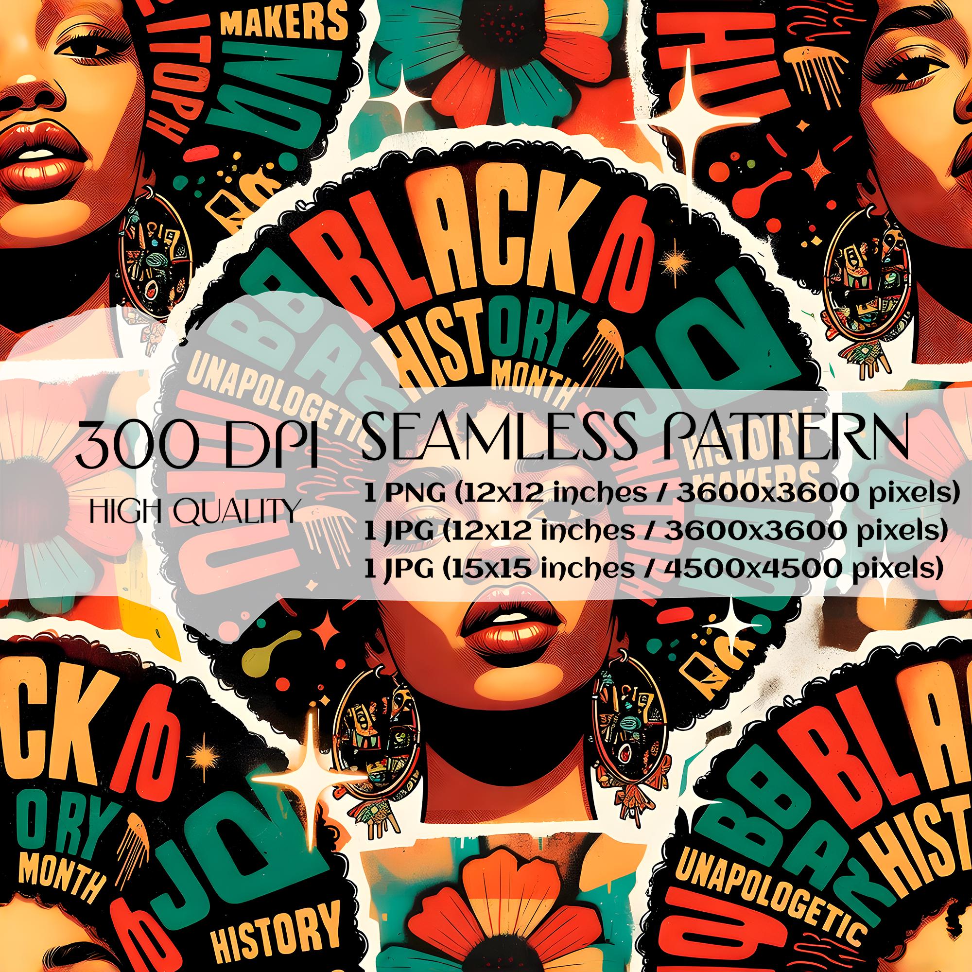 Black History Month Seamless Pattern Repeat Digital Paper Instant ...