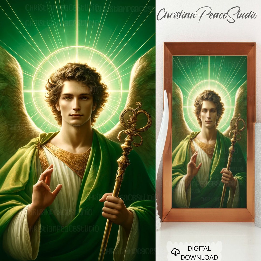Archangel Raphael, Christian Angel Art, Seraphim JPG for Living Room ...