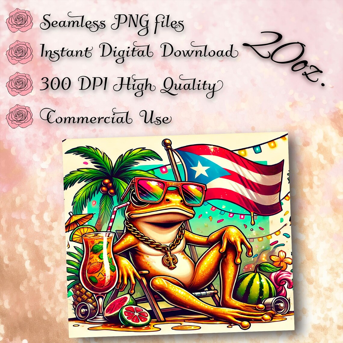 Puerto Rico Tumbler Wrap 20oz PNG Seamless Puerto Rico Flag Tumbler ...