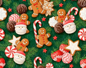 Christmas Gingerbread Seamless Pattern, Holiday Digital Paper (JPG) - Etsy