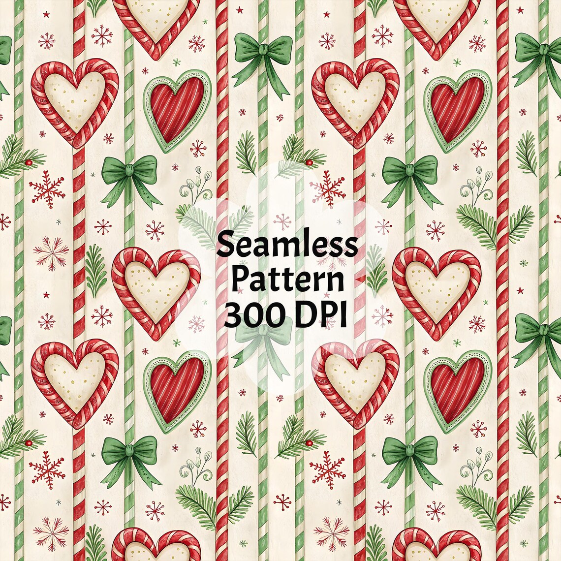 Christmas Candy Cane Stripes Seamless Pattern (PNG, JPG) - Etsy