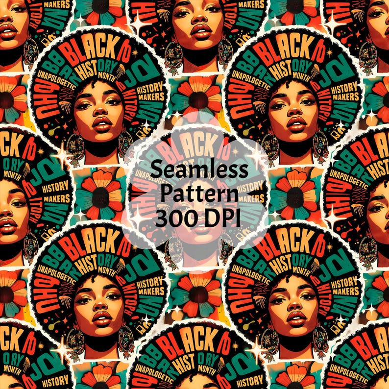 Black History Month Seamless Pattern Repeat Digital Paper Instant ...