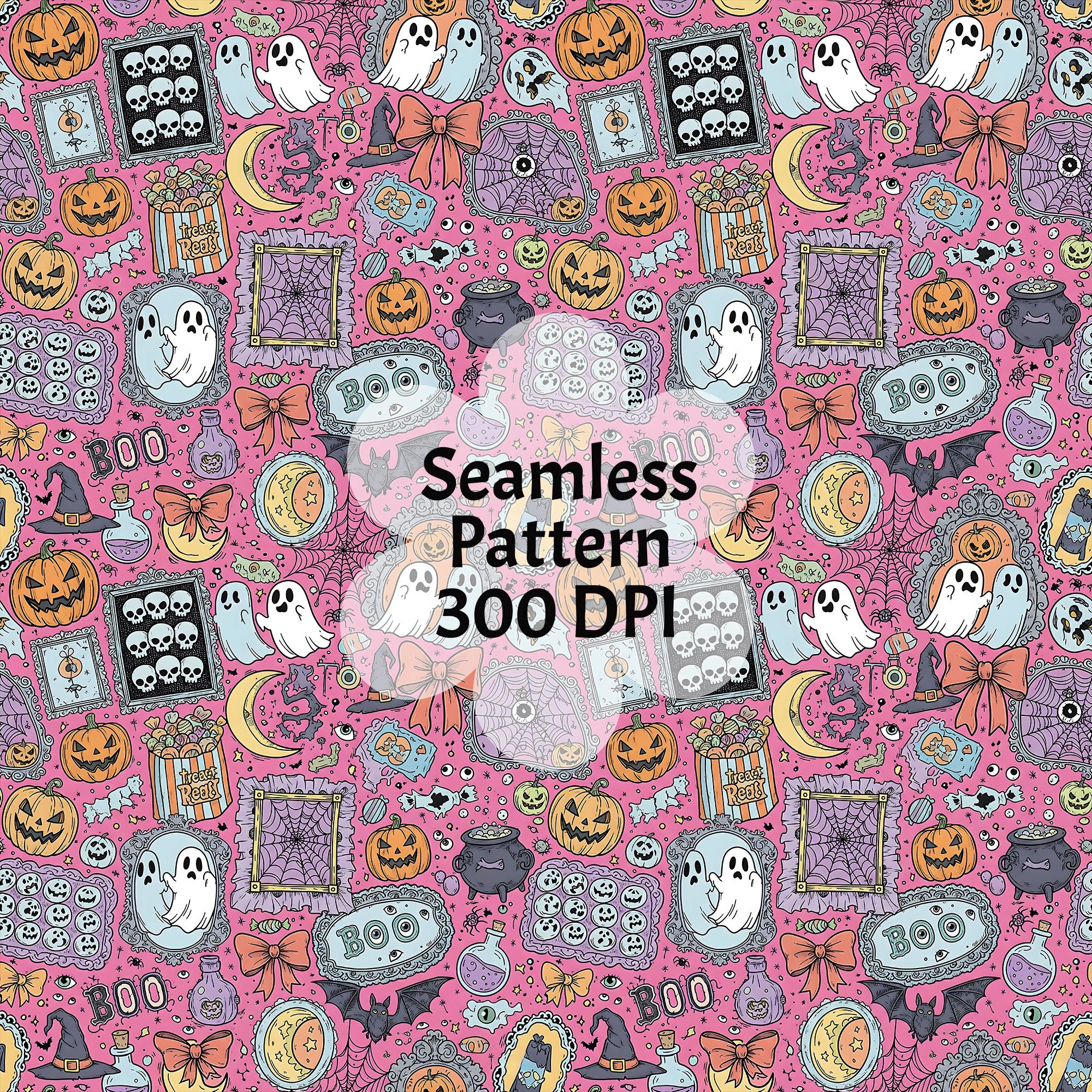 Pink Girly Spooky Halloween Pattern for Commercial Use (JPG) - Etsy