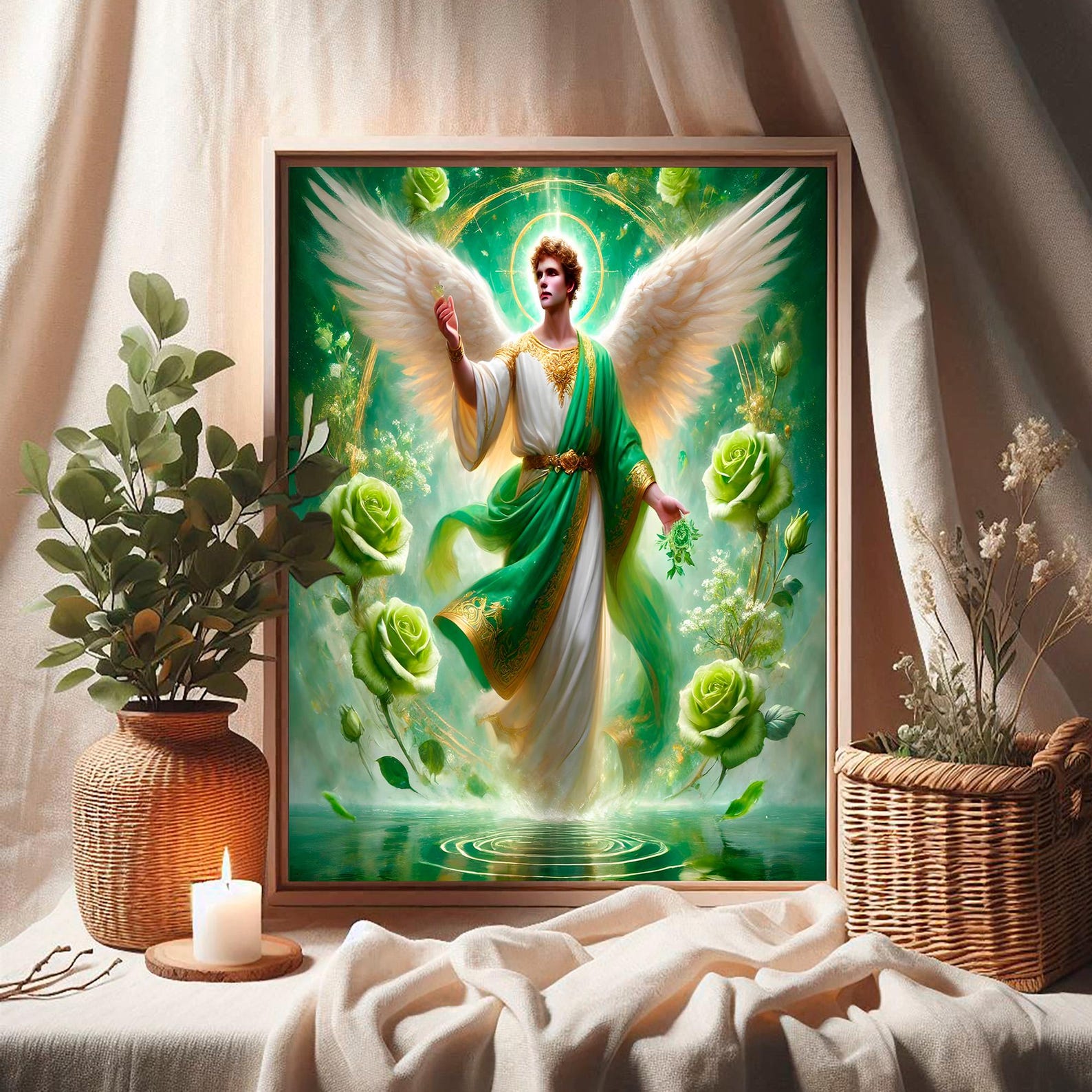 Archangel Raphael Wall Art, Saint Raphael, Angel Raphael, DIGITAL ...