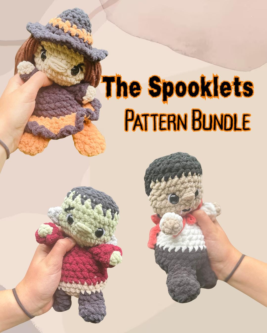 Crochet Spooklets Pattern Bundle, Amigurumi Witch, Vampire ...