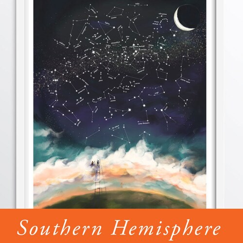 Australian Educational Poster Constellations Print Stars - Etsy Australia