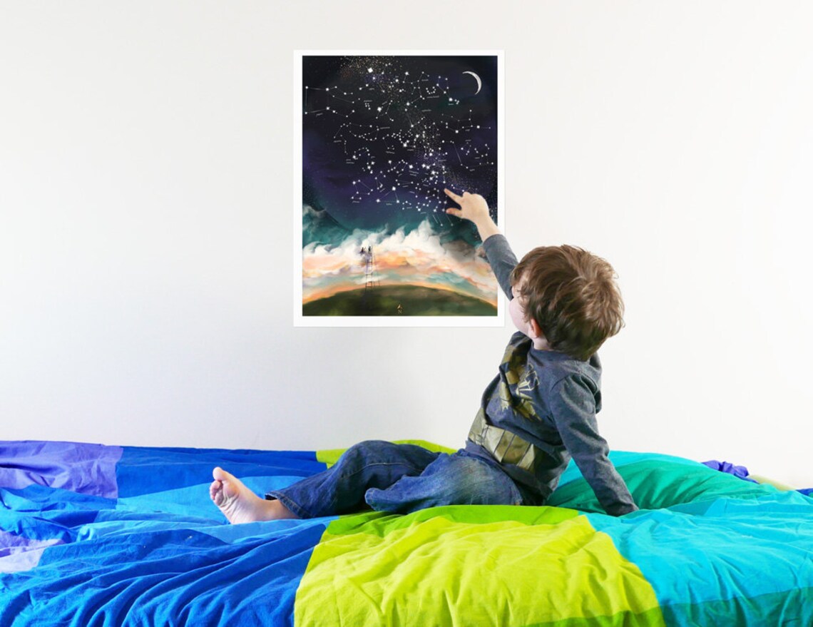 Star Constellations Map of the Northern Hemisphere Nursery - Etsy