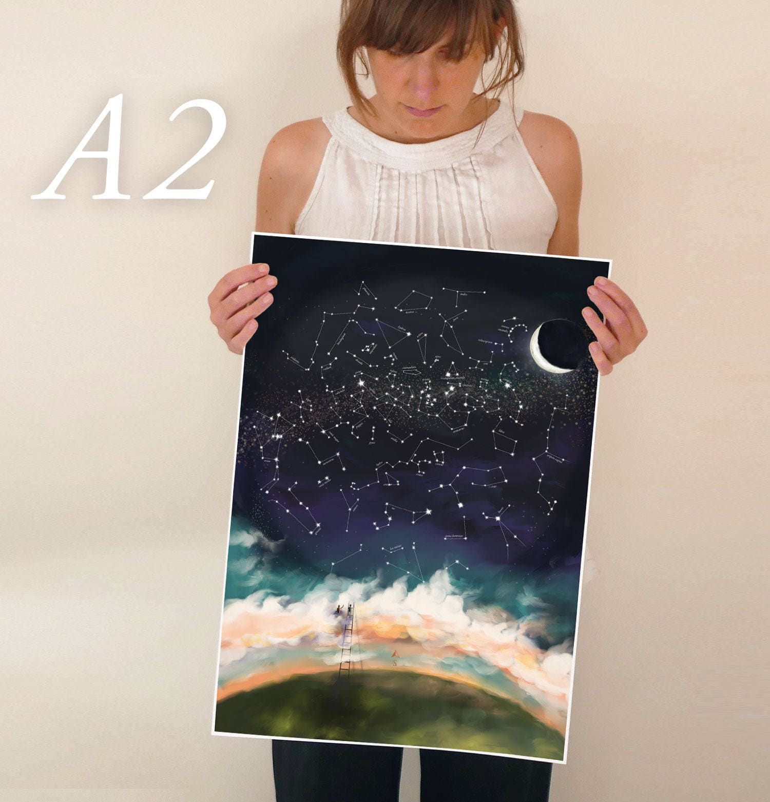 Star Constellations Map of the Northern Hemisphere Nursery - Etsy