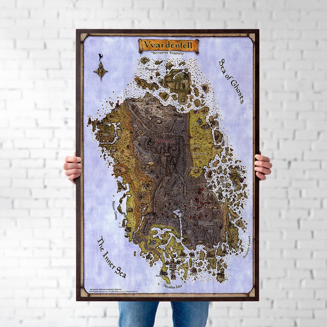 Gifts Vvardenfell TES 3 Morrowind Map Poster, Wall Print, Wall Art ...