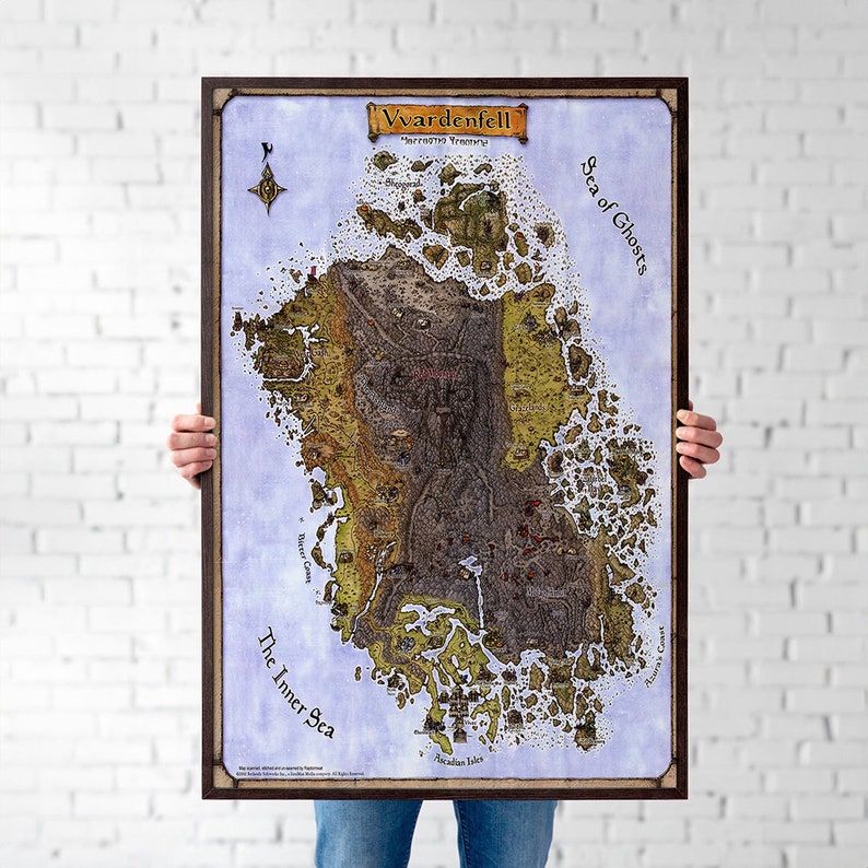 Gifts Vvardenfell TES 3 Morrowind Map Poster, Wall Print, Wall Art ...